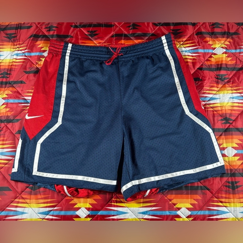 Vintage Nike Y2k Reversible Basketball Shorts Red Blu… - Gem